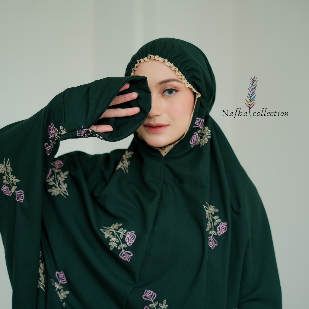 NAFHA - Mukena Terusan Remaja Rayon Bordir Shanum Mukenah Lajuran ...