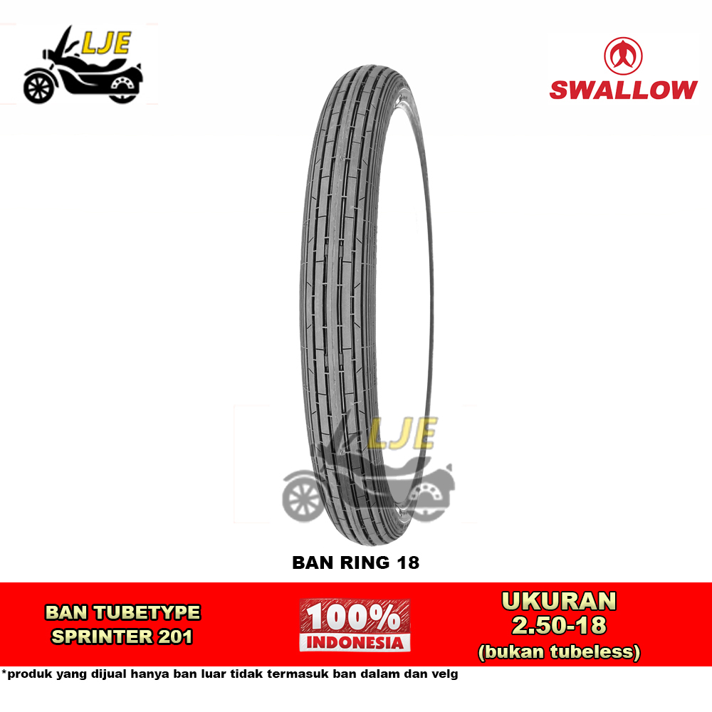 Ban Motor ring 18 2.50-18 Swallow Sprinter 201 Tubetype (bukan tubeless ...