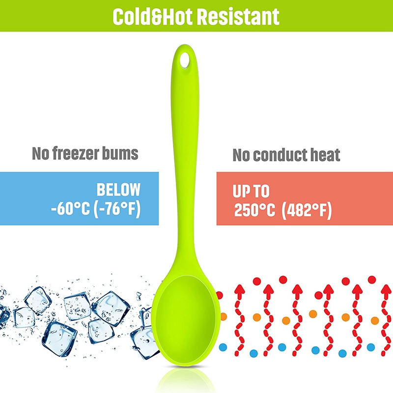 6 Pieces Silicone Mixing Spoons Set Nonstick Kitchen Cooking Spoons ...