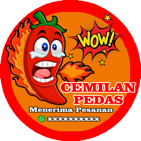 Cetak Sticker Glossy Cromo Desain Cemilan Pedas- Cetak Label Kemasan ...