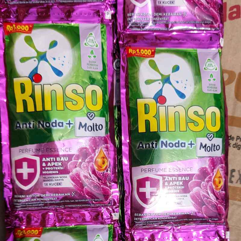 RINSO CAIR 1000 Detergent Pakaian sachet / isi 6 pcs | Lazada Indonesia