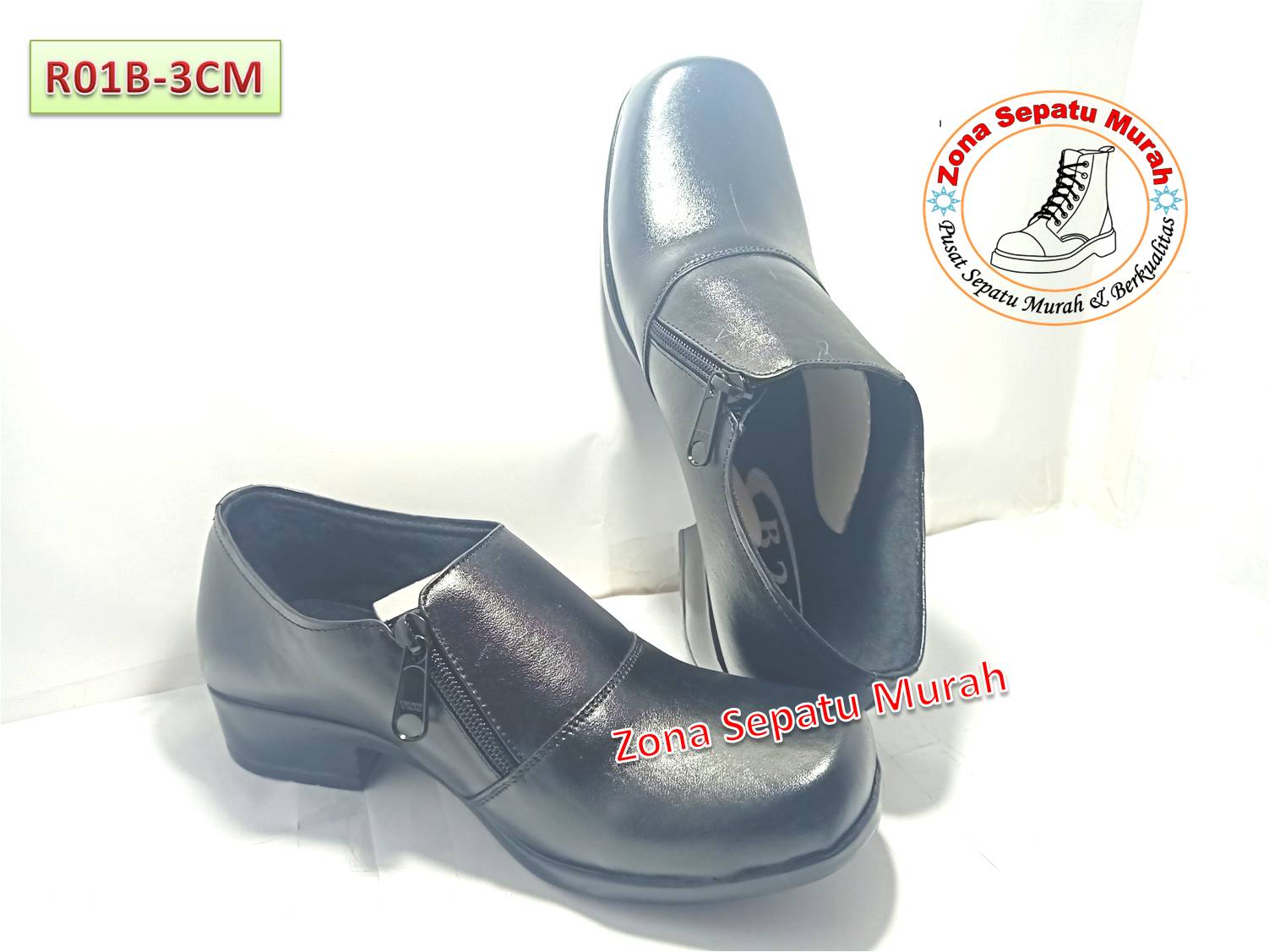 sepatu pdh wanita R01B-3cm kulit standar polwan terbaru | Lazada Indonesia