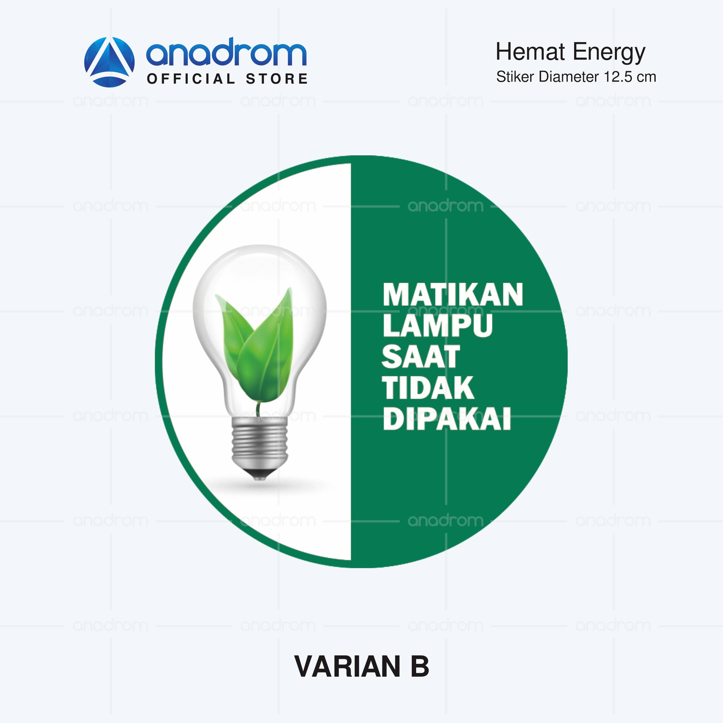 Stiker hemat energi | Matikan Lampu Diameter 12,5 cm potong bulat ...