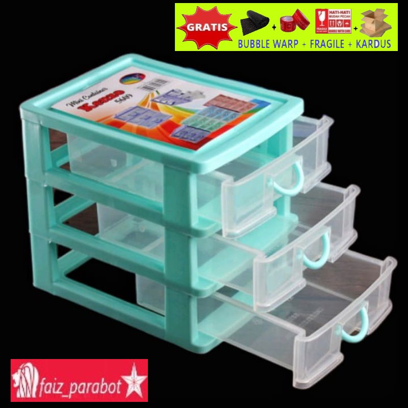 lemari Laci 3/4/5 Susun Kecil Laci Mini Mini Container Laci Plastik ...
