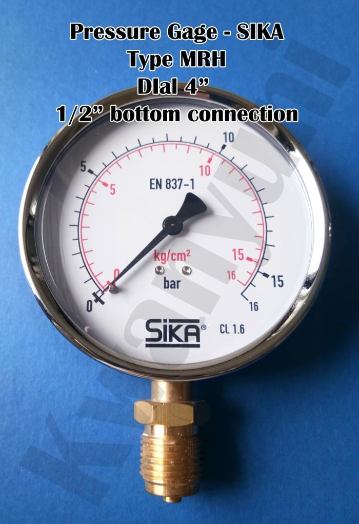 PRESSURE GAGE GAUGE SIKA TYPE MRH DIAL 4 INCH gauge - TOKOASMA | Lazada ...
