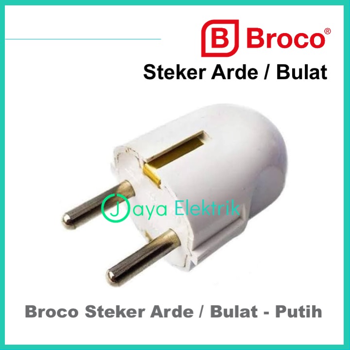 BROCO STEKER ARDE / 2P PUTIH WHITE 13310 1331055 TWO 2 POLE PLUG STEKER ...