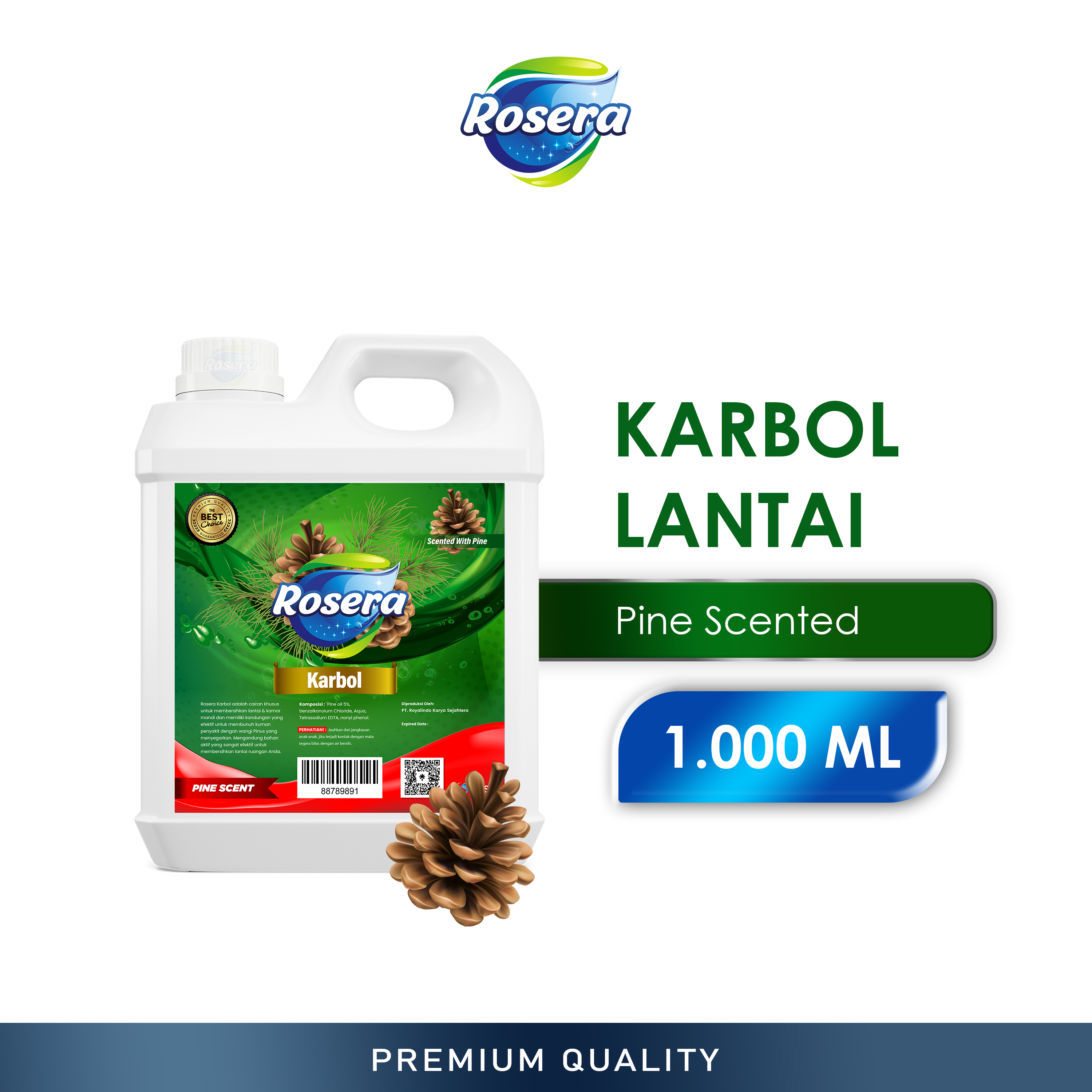 Rosera Karbol Lantai 1 Liter 1000 ML Pembersih Lantai Karbol Lantai ...