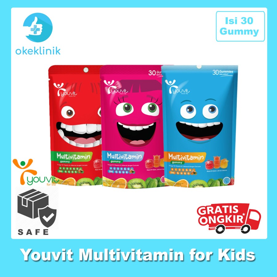 Youvit Multivitamin For Kids Vitamin Anak Pouch Isi 30 Pcs - 1 Bulan ...