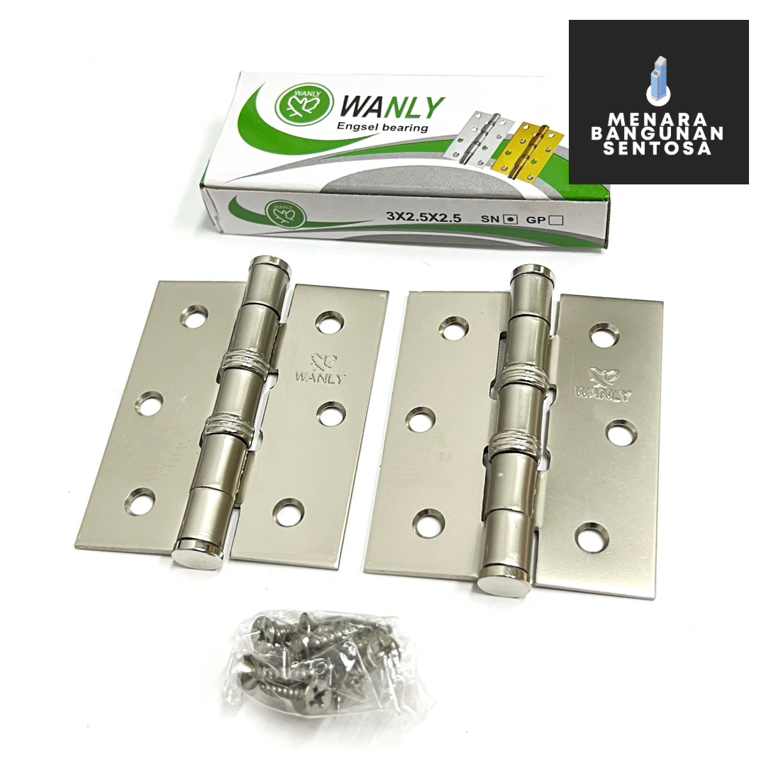 Engsel Besi Wanly 3" Kuning / Putih / Hitam Bearing - Engsel Pintu ...