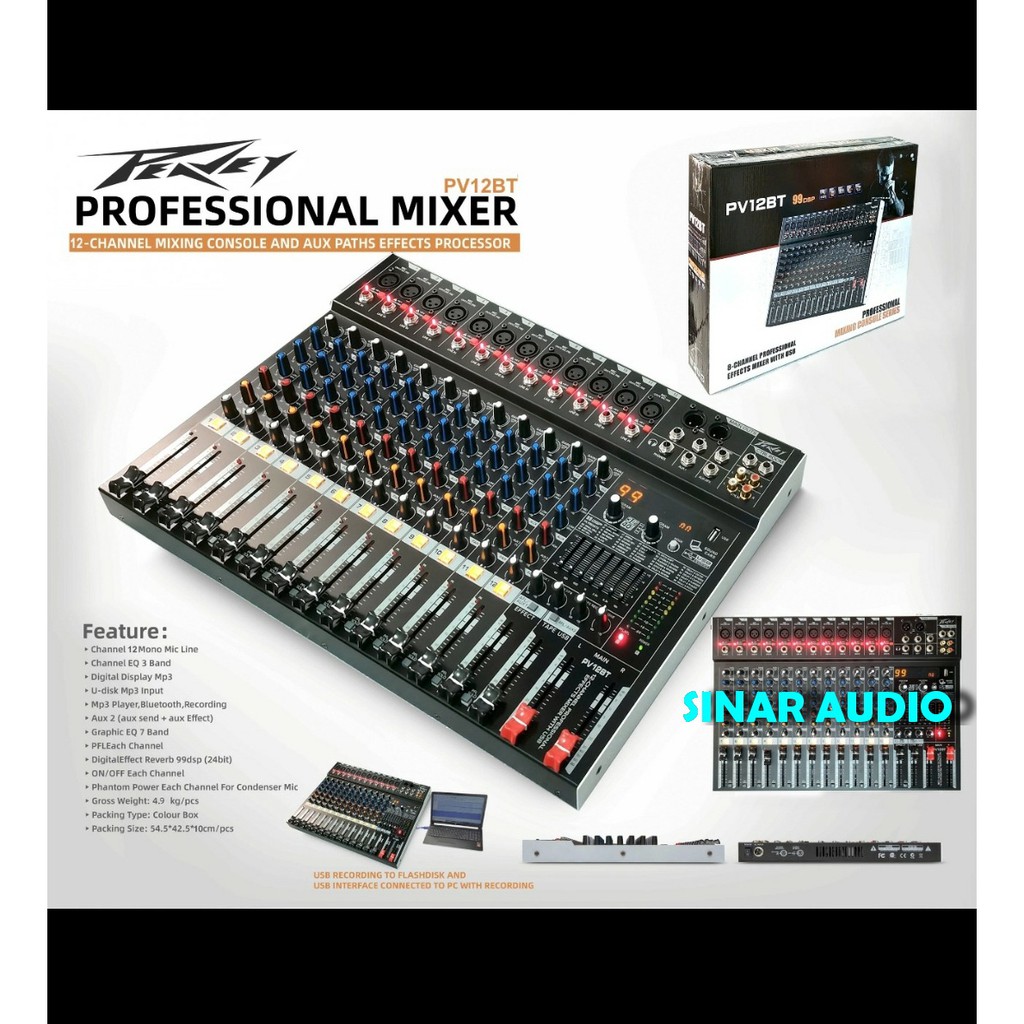 mixer 12ch peavey Pv12BT PV 12 BT | Lazada Indonesia