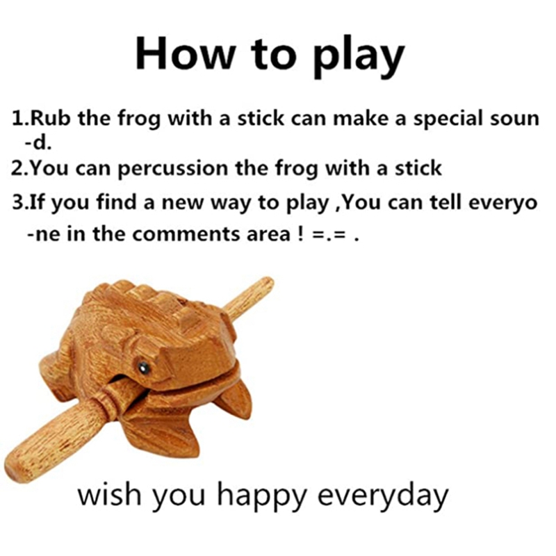 Percussion Instruments Wood Mini Frog Guiro Rasp Musical Instrument ...