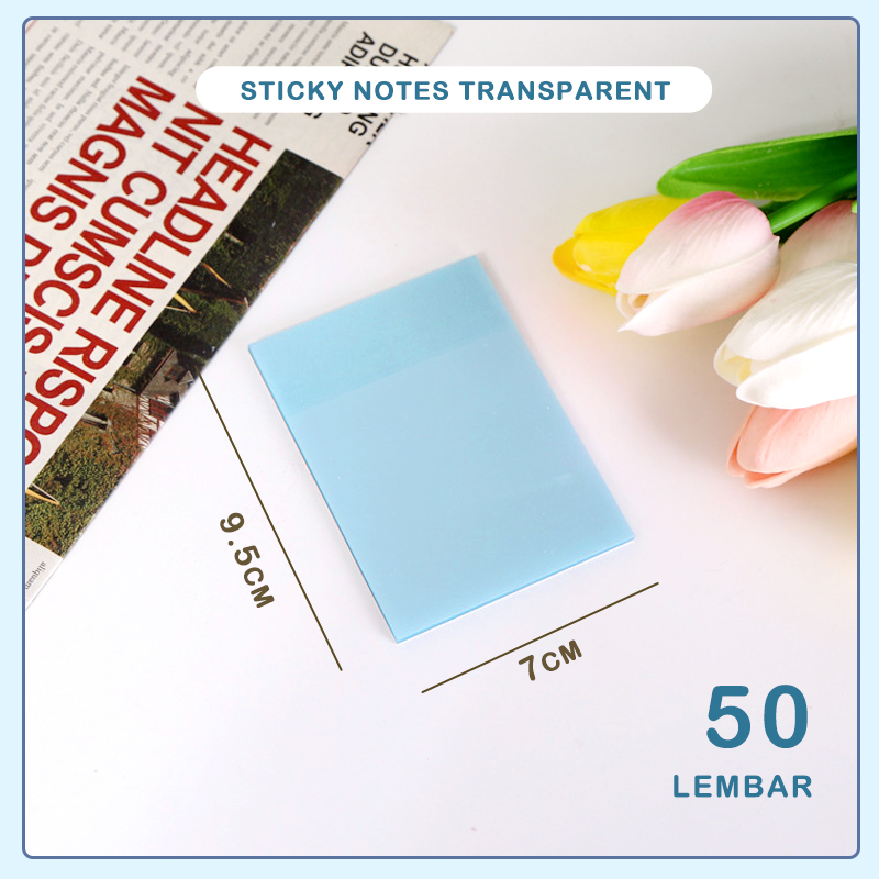 Post-it notes kertas transparan catatan tempel transparan nota - Qiqi ...