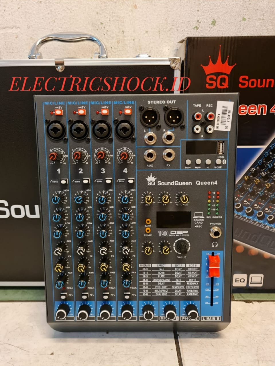 MIXER AUDIO SOUNDQUEEN QUEEN 4 / QUEEN4 ORIGINAL 4 CHANNEL | Lazada ...
