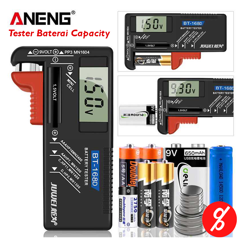 DUNIA PERKAKAS Baterai Tester Capacity Volt Meter Alat Penguji ...