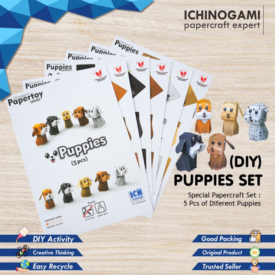 Ichinogami Puppies Papercraft Set of 5 pcs/pack | Lazada Indonesia
