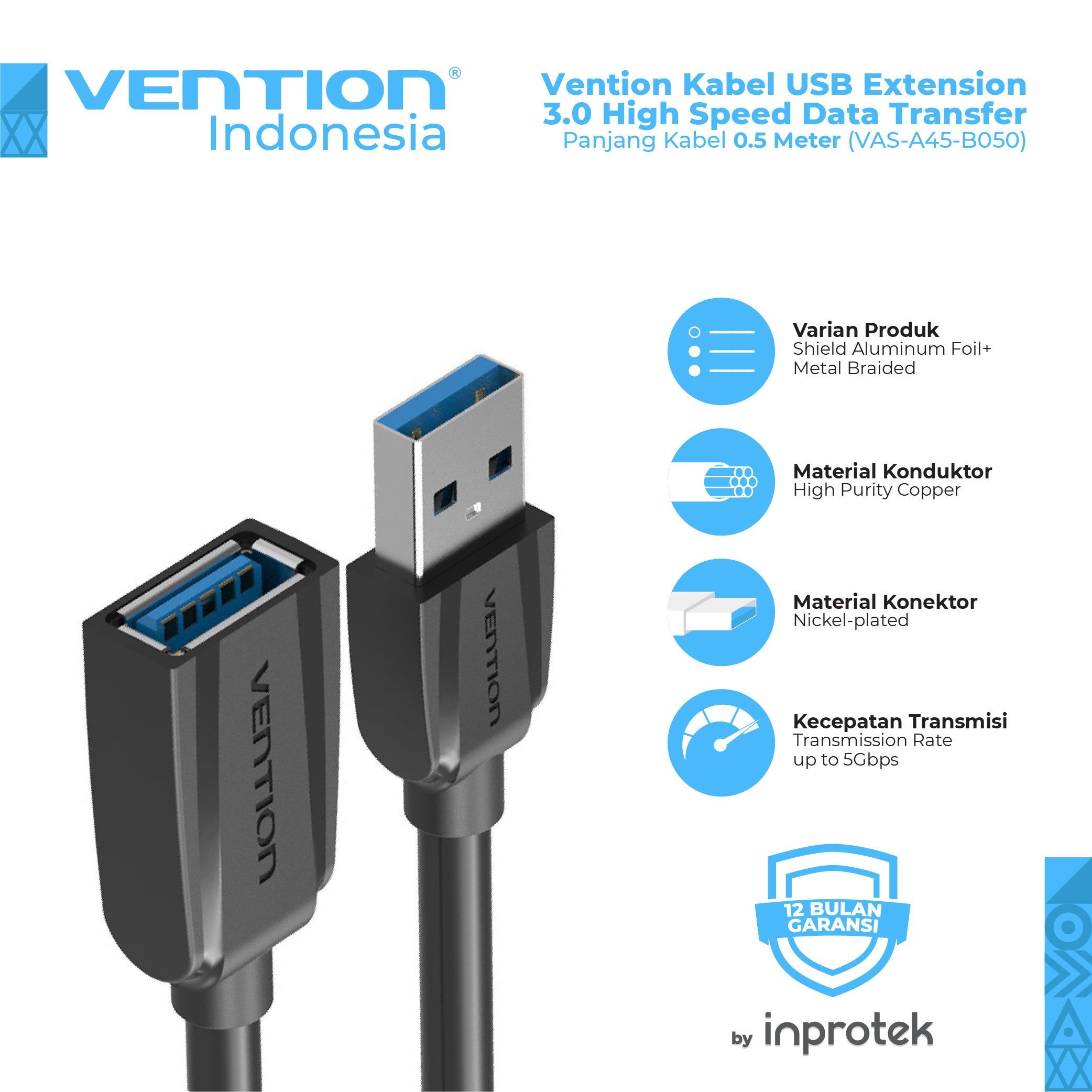 Vention Kabel USB Extension 3.0 High Speed Data Transfer | Lazada Indonesia