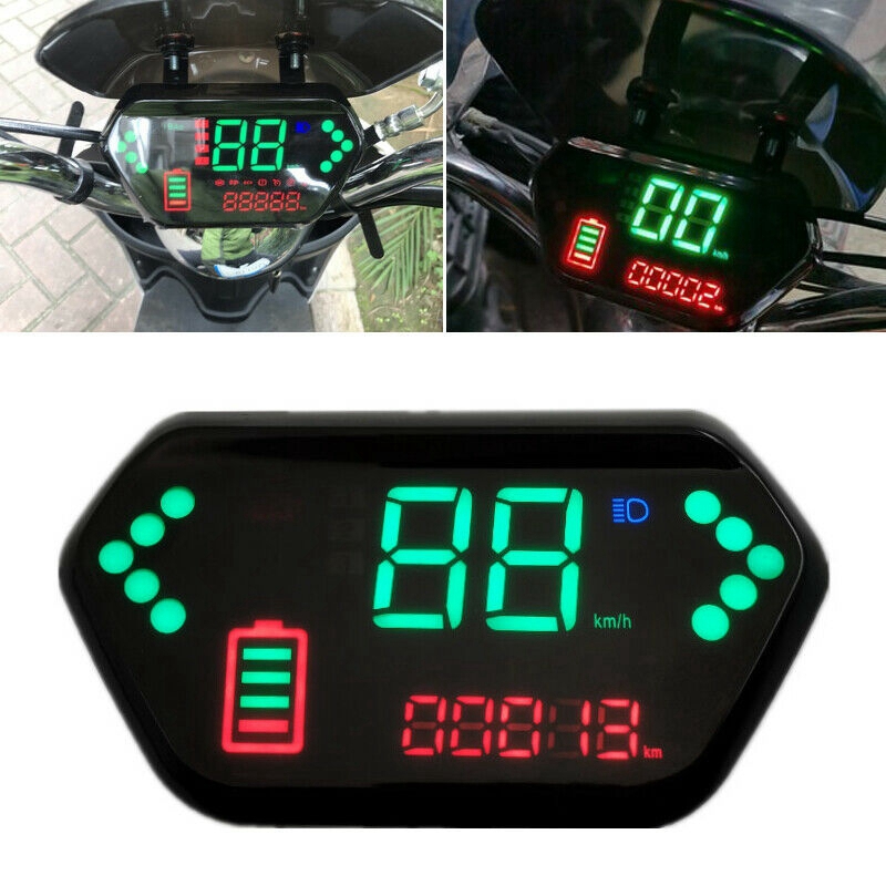48V / 60V Motorcycle Odometer Digital LCD Display Tachometer LCD ...