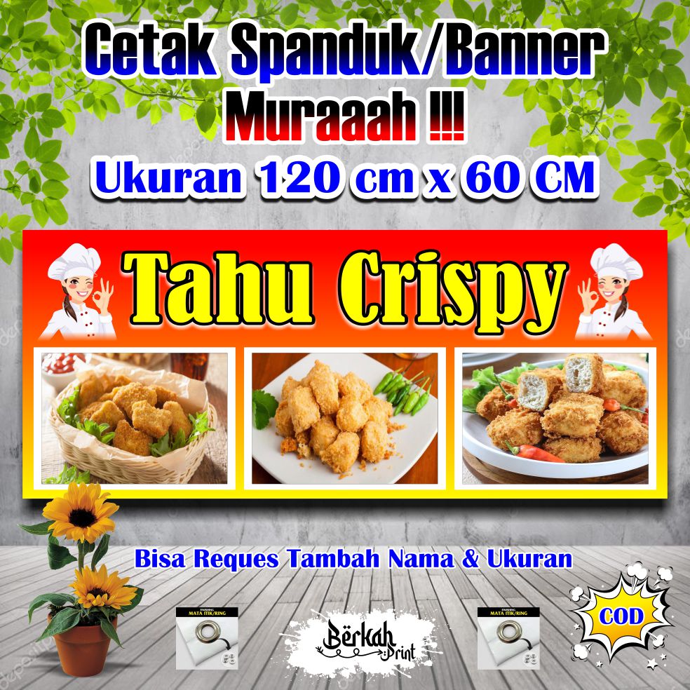 Spanduk Banner Tahu Crispy ukuran 120 cm x 60 cm | Lazada Indonesia