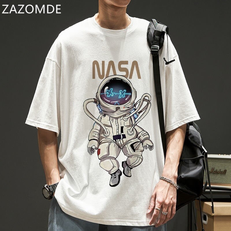 ZAZOMDE Baju Kaos Distro aesthetic Nasa astro Pria wanita Model Luar ...