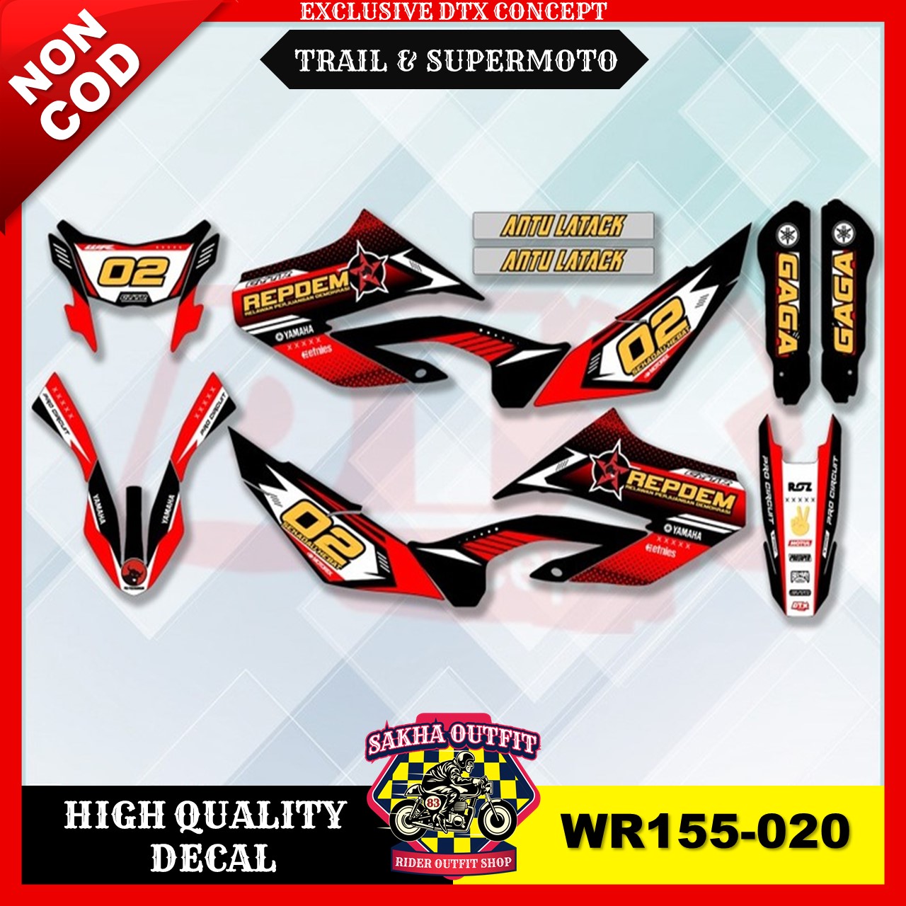 Decal WR155 decal WR155 full body stiker motor trail decal motocross ...