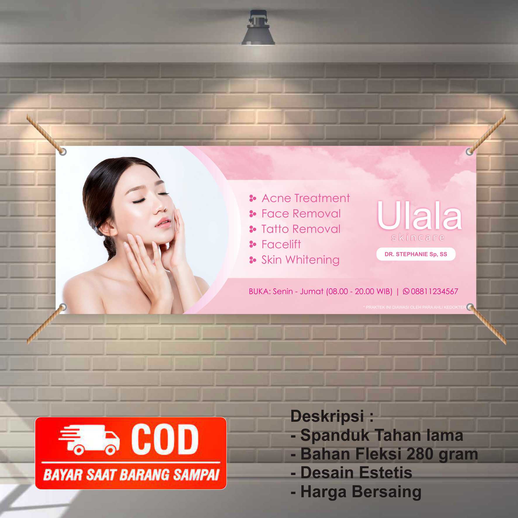 spanduk banner skin care kecantikan ukuran 2x1 m | Lazada Indonesia