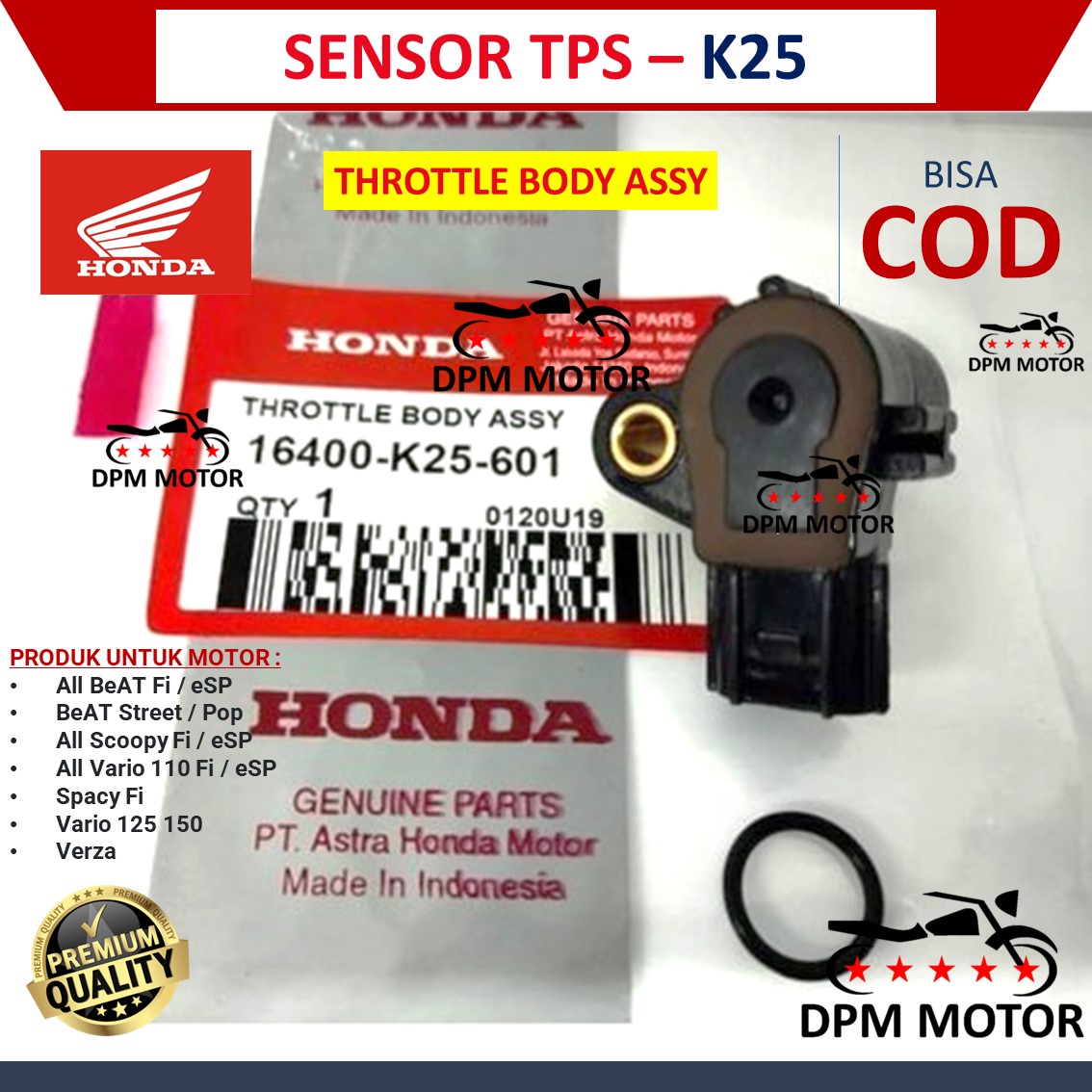 SENSOR TPS GAS THROTTLE BODY BEAT FI ESP SCOOPY FI ESP VARIO 110 125 ...