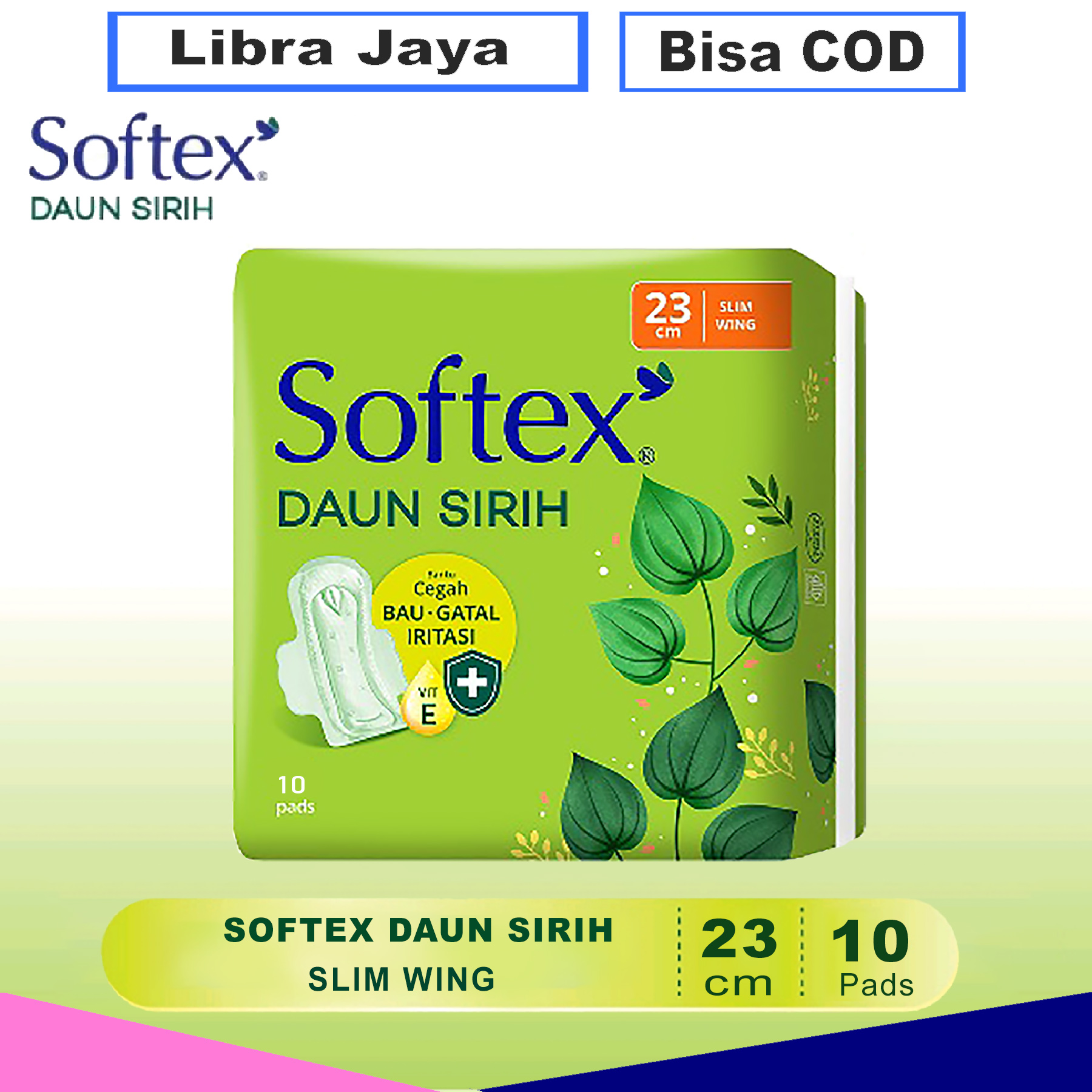 Softex Daun Sirih Slim Wing 23cm 10 Pads - Pembalut Wanita Dengan Sayap Wing - Libra Baby Shop ...