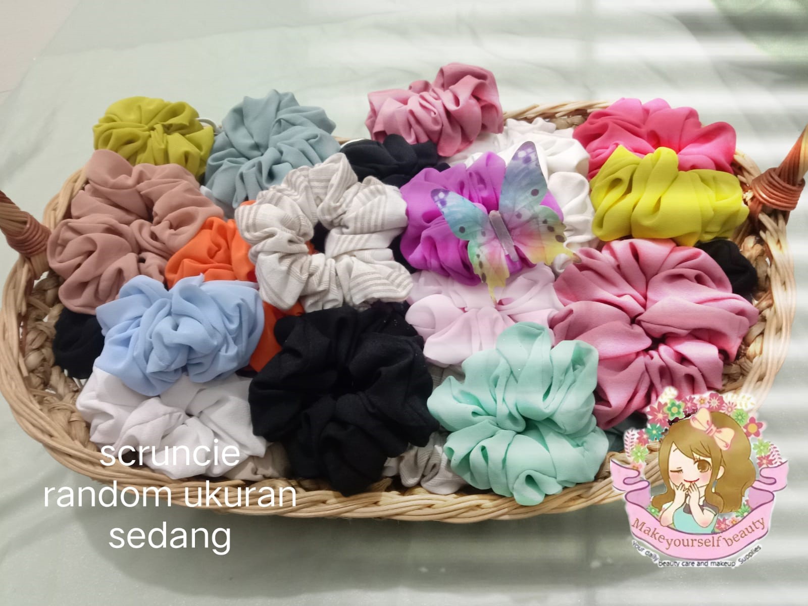 Scrunchie Ikat Rambut Skrunci Iket Rambut skrunchie Kain Premium ...