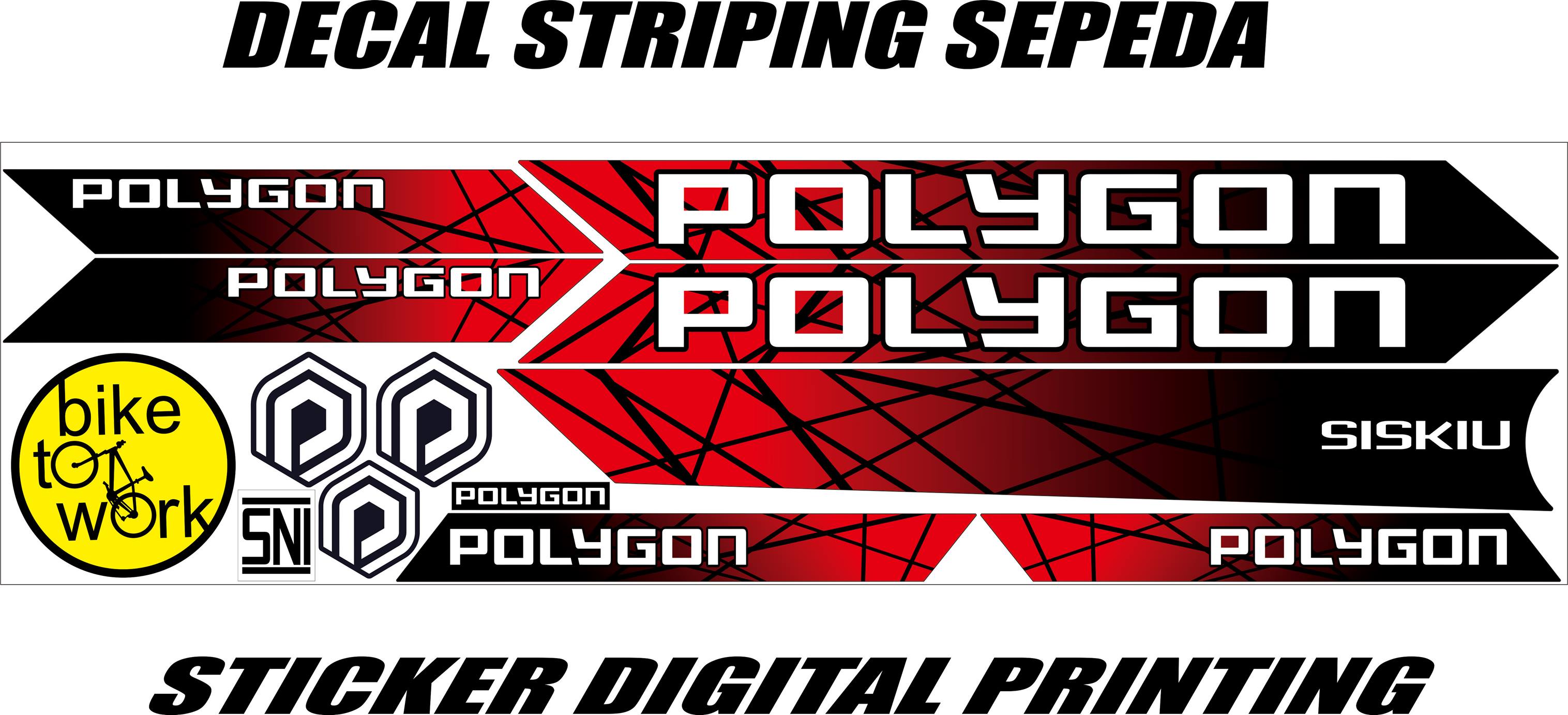 STICKER VARIASI/DECAL STRIPING SEPEDA POLYGON SISKIU BIKE STICKER ...