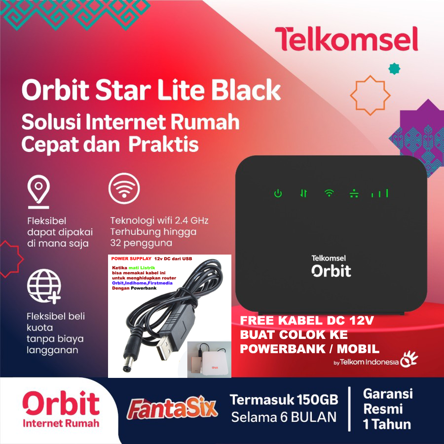 Telkomsel Orbit Modem Home Router Orbit Star Lite WiFi 4G High Speed ...