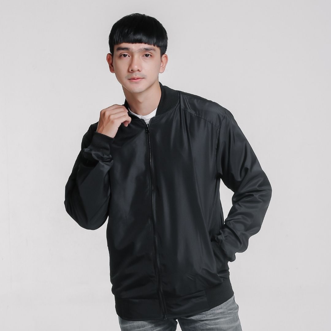 Jaket Bomber Man - Jaket Bomber Polos Pria | Lazada Indonesia