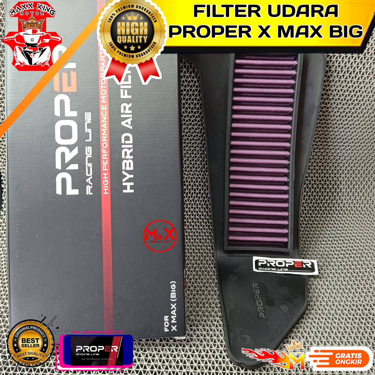 Filter Udara Hybrid Proper Racing Line Yamaha XMAX X-MAX 250 Original ...