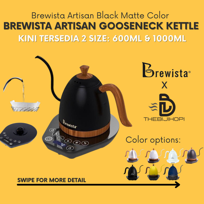 Brewista Kettle Black Matte Electric Gooseneck Kettle 600 ml | Lazada ...