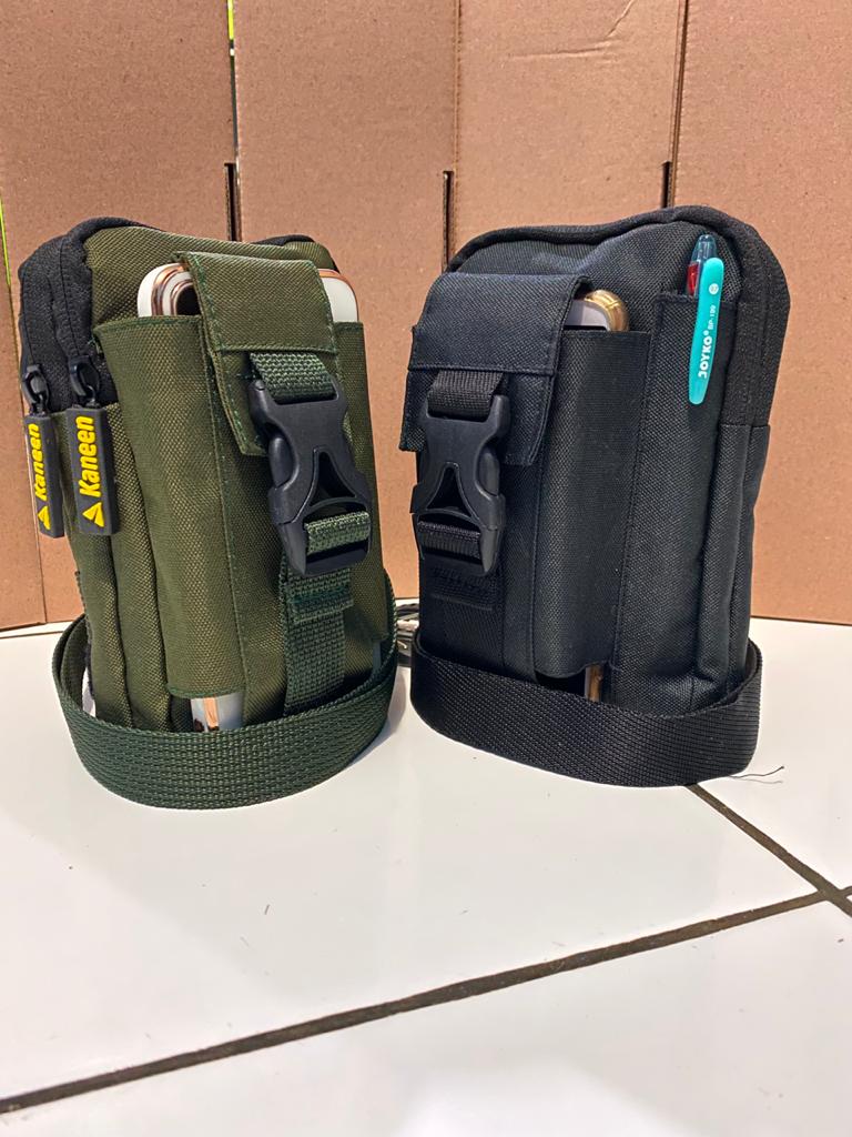 Tas Gesper Pinggang HP Taktikal Pria Kekinian Kaneen Hitam dan Army ...
