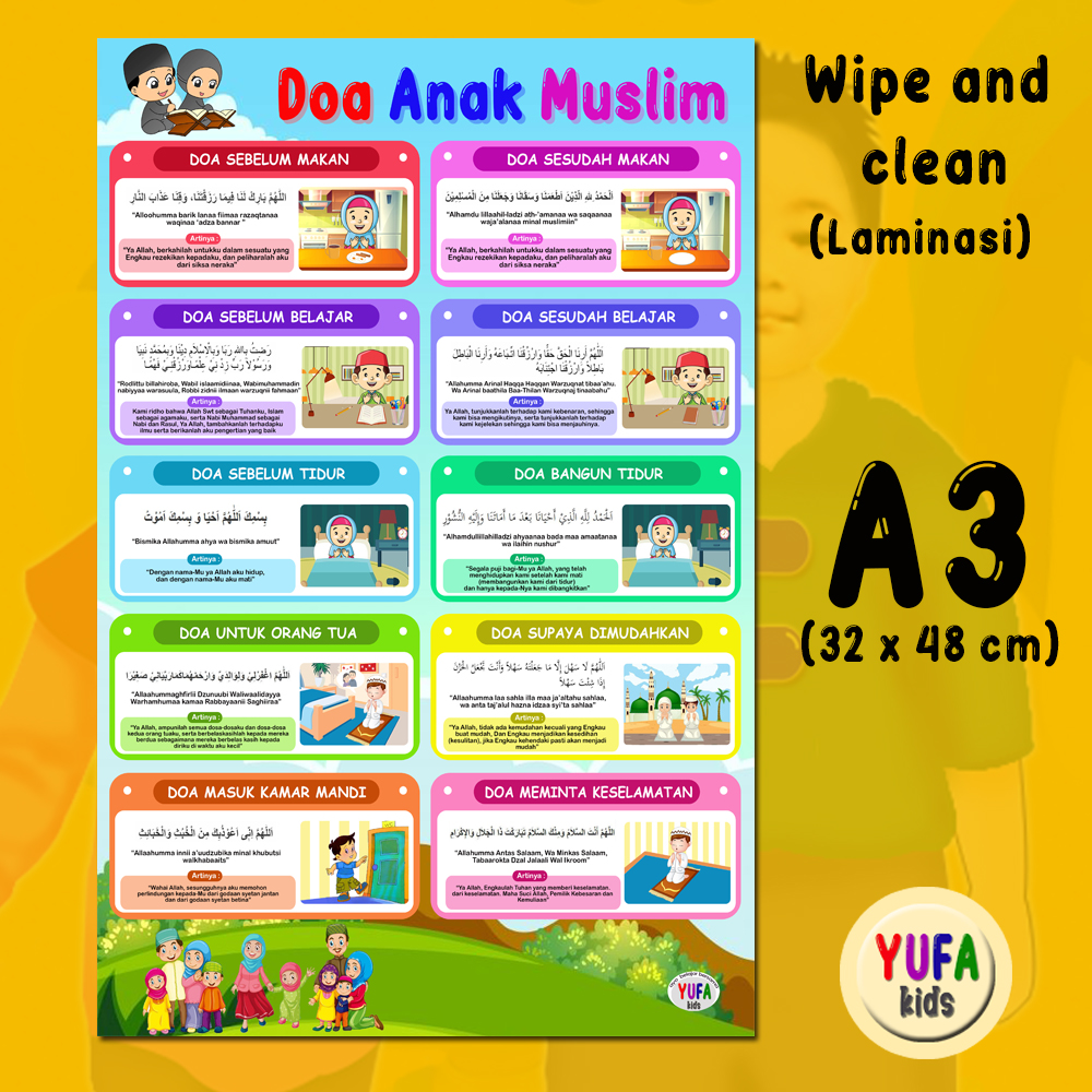 046 Poster doa sehari - hari - Poster Edukasi Anak - Poster belajar ...