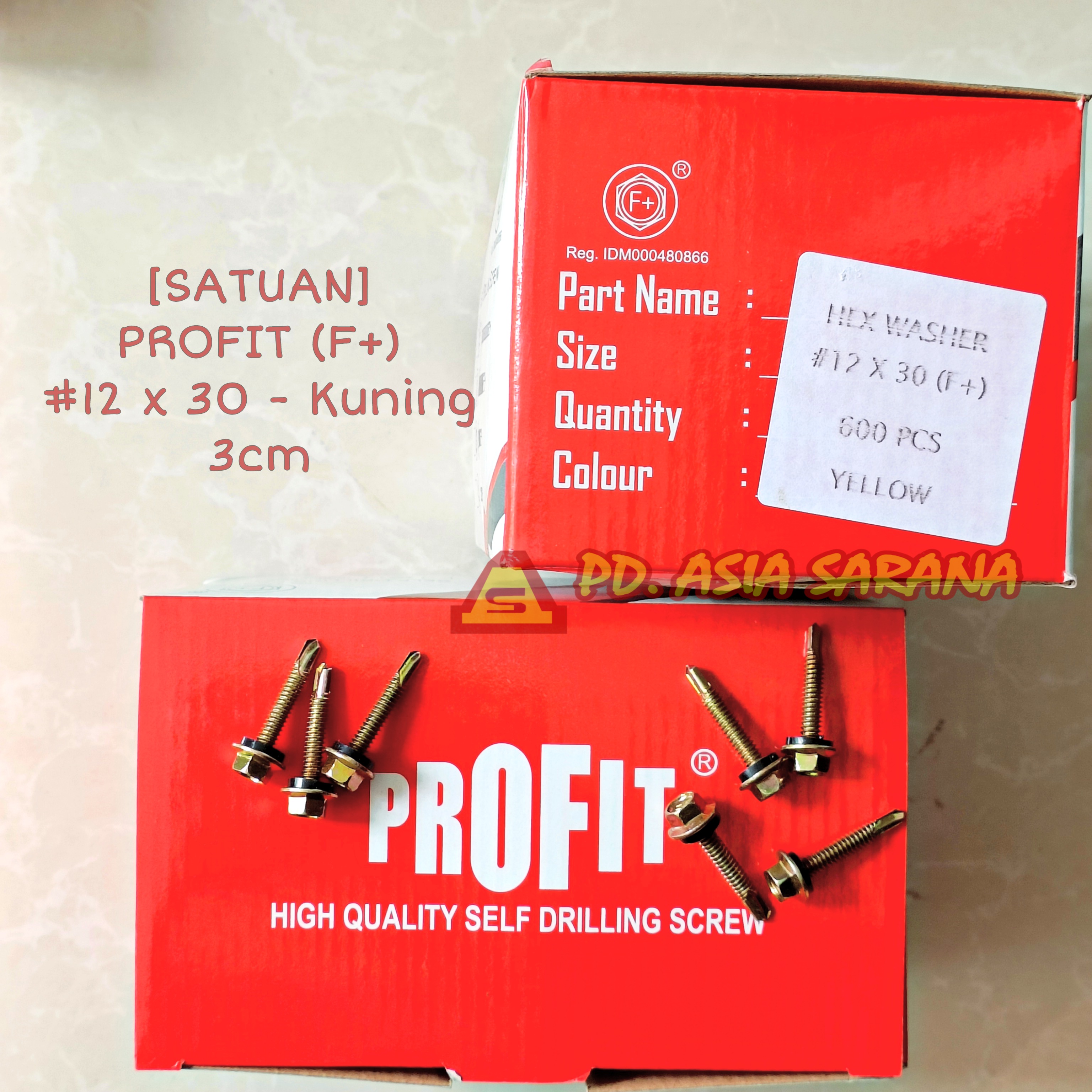 [PROFIT] Paku Roofing 3cm Box Kuning Baut Skrup Holo Atap Sekrup 12x30 ...