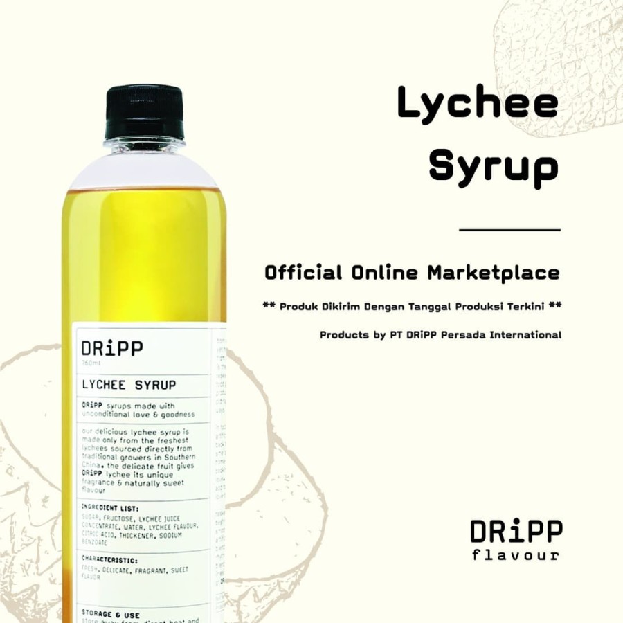 DRiPP Syrup Lychee Syrup 760ml dripp sirup leci 760ml | Lazada Indonesia