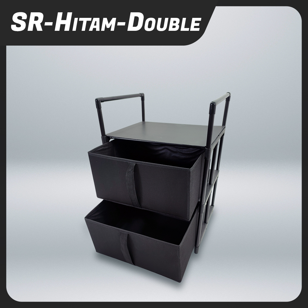 ORANGE Rak 3 Susun 2 Laci Kain Linen - Rak Penyimpanan Sisi Ranjang ...