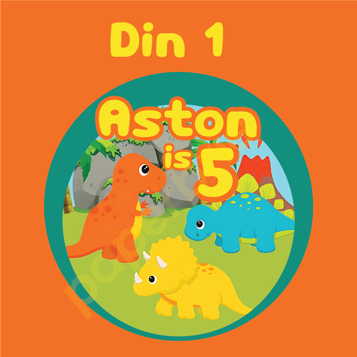 label stiker DINO PILIH Ulang Tahun Anak Dinosaurus - sticker birthday ...