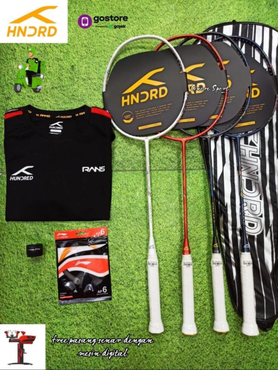 Raket Badminton HUNDRED ATOMIC AIR 77 78 5u 32lbs | Lazada Indonesia