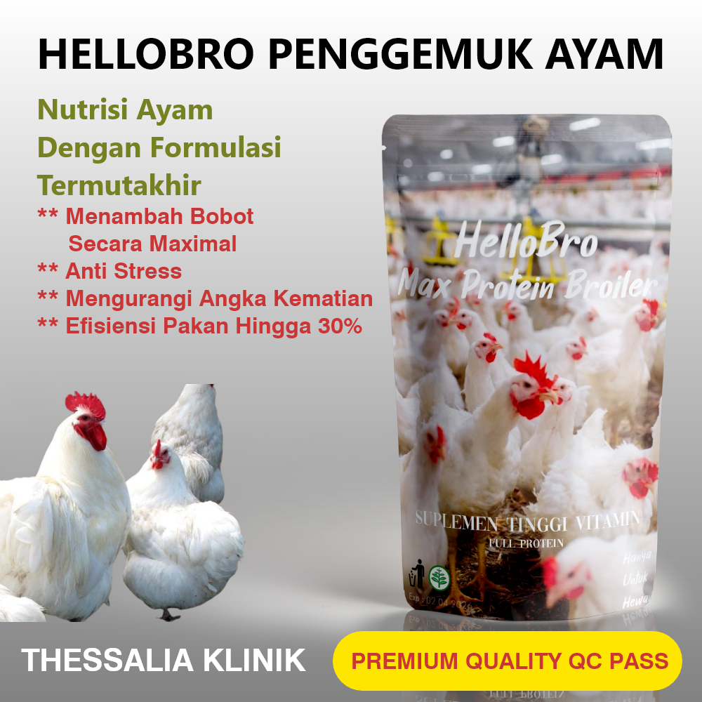 Premium Quality! HELLOBRO Vitamin Ayam Cepat Besar Super Gemuk Nutrisi ...