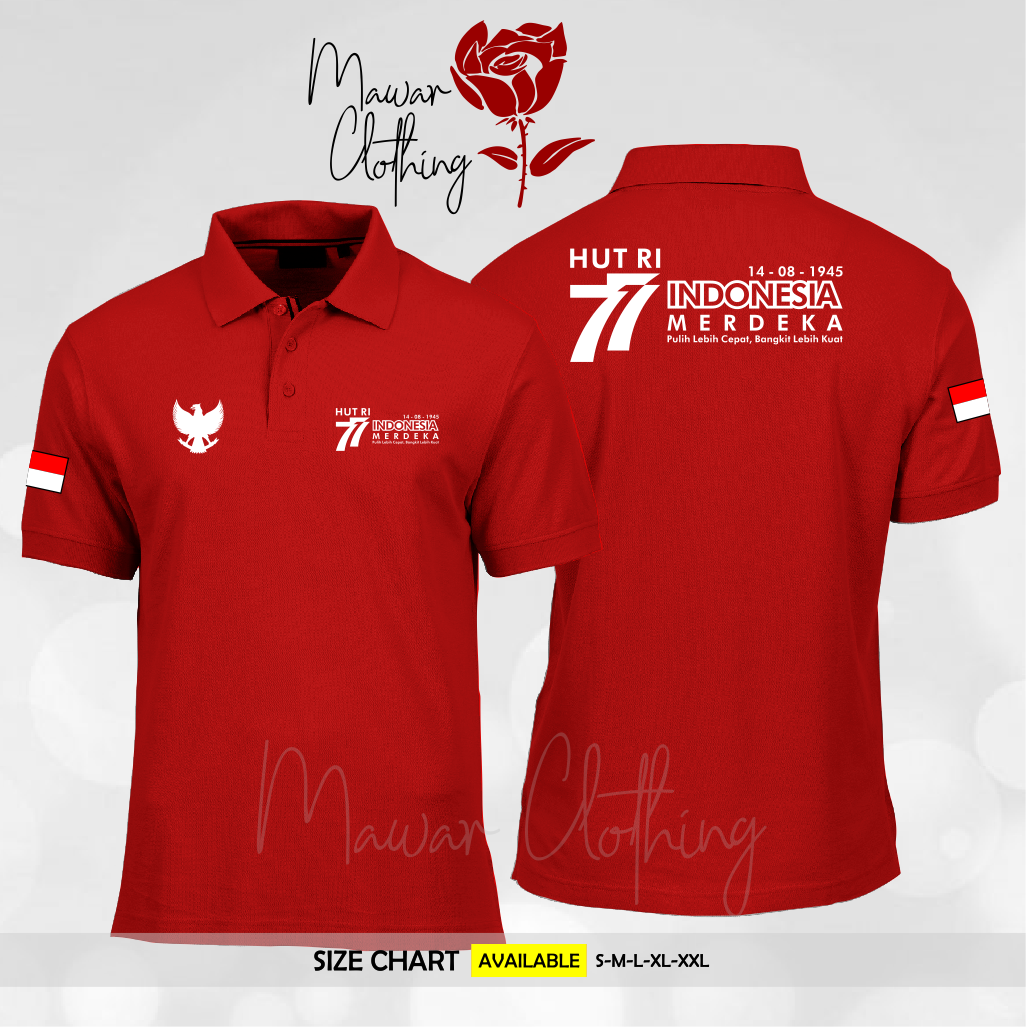 Poloshirt Polo Kaos Baju Kerah HUT RI DIRGAHAYU INDONESIA KE 77 ... Poloshirt Polo Kaos Baju Kerah HUT RI DIRGAHAYU INDONESIA KE 77 ...