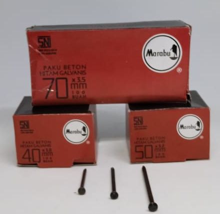 Paku Beton 4 Cm Marabu Hitam / Paku Baja / Paku Tembok / Paku Klem ...