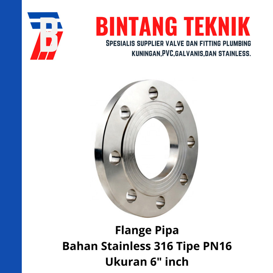 Flange Pipa 6" inch Stainless (SUS) 316 PN16 | Lazada Indonesia