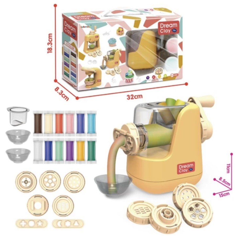 Mainan doh anak alat masak dapur play dough set kuning clay | Lazada ...