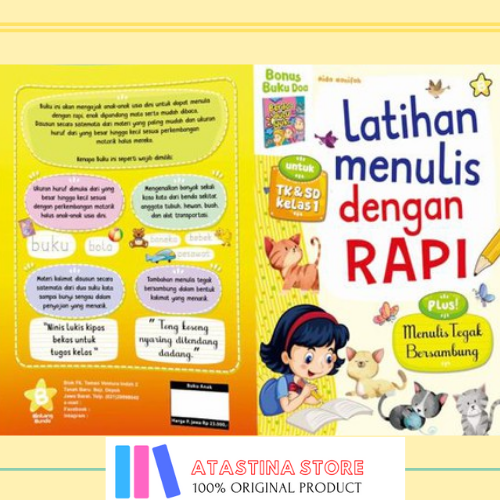 LATIHAN MENULIS DENGAN RAPI UNTUK TK & SD KELAS 1 (BONUS BUKU DOA ...