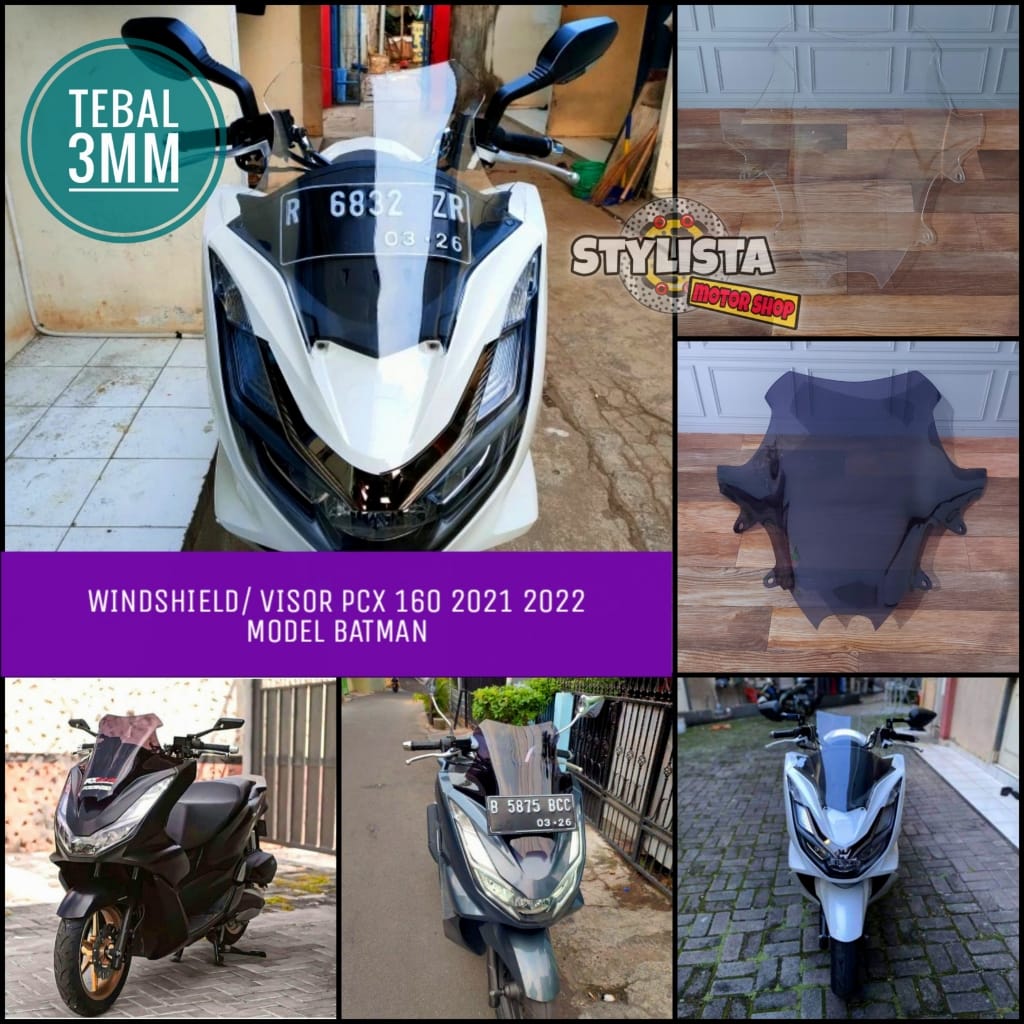 WINDSHIELD PCX 160 MODEL BATMAN VISOR ALL NEW PCX 160 2021 2022 3MM ...