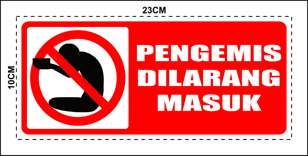 STIKER TULISAN / LOGO RAMBU PENGEMIS DILARANG MASUK | STICKER TULISAN ...
