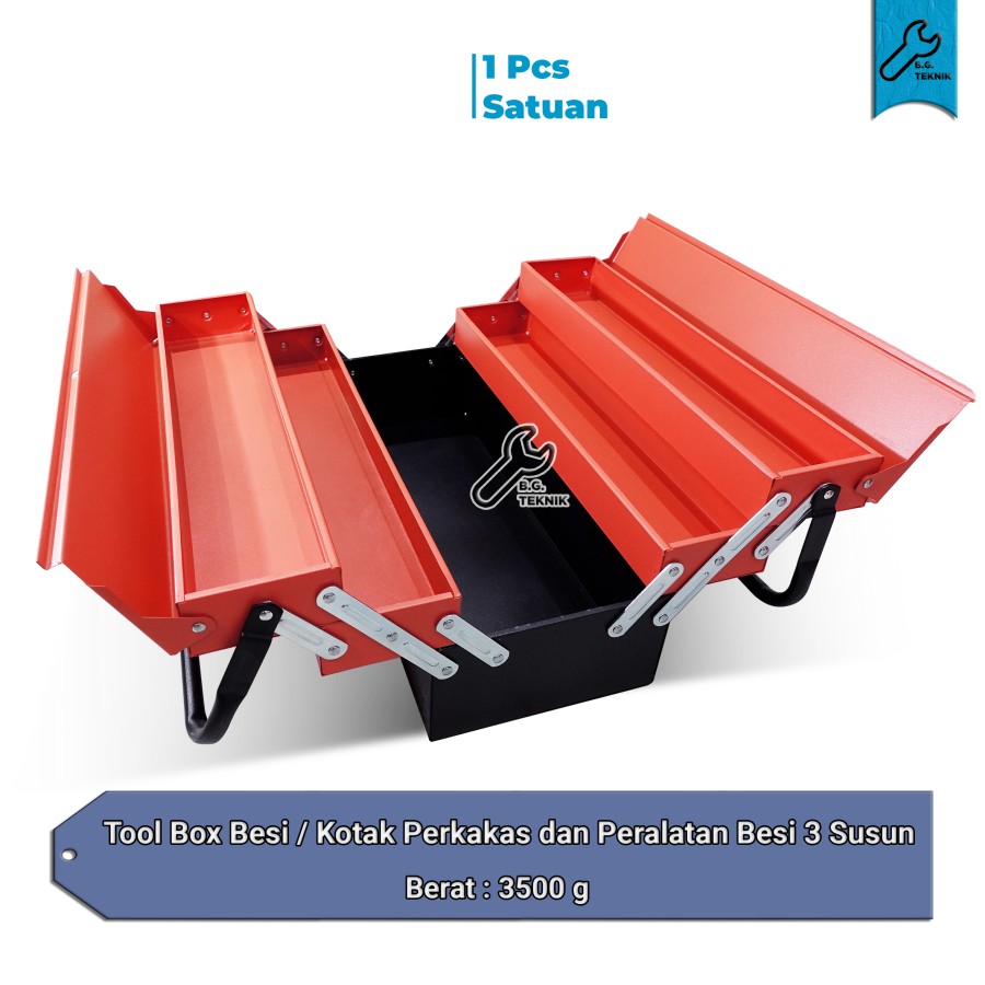 Tool Box Besi / Kotak Perkakas dan Peralatan Besi 3 Susun | Lazada ...