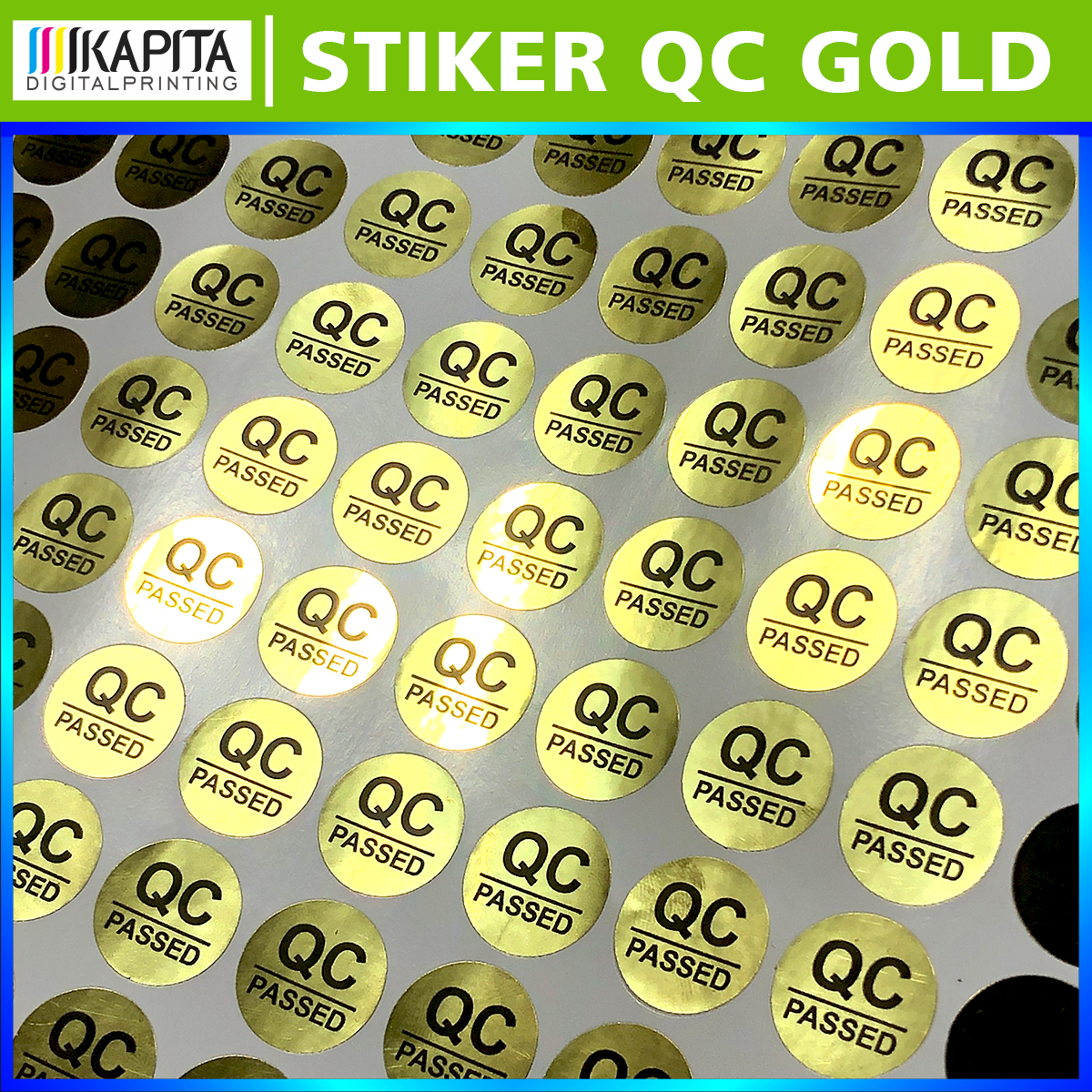 ( isi 250) Qc Pass Bulat Hologram Berkilau | STIKER LABEL | STIKER QC ...
